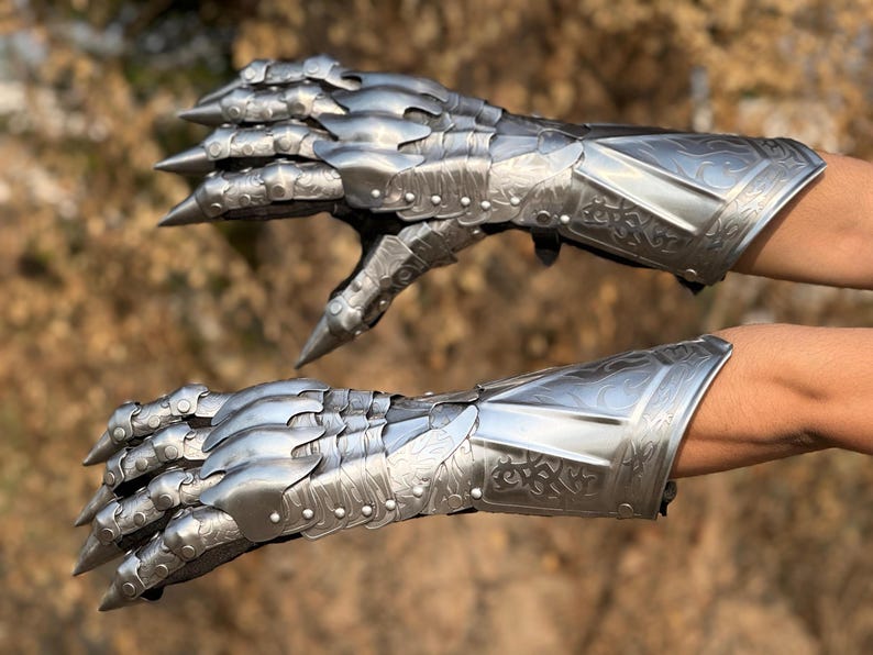 Medieval Nazgul Gloves ~ Etching Gloves Set ~ Medieval Knight Gothic ...