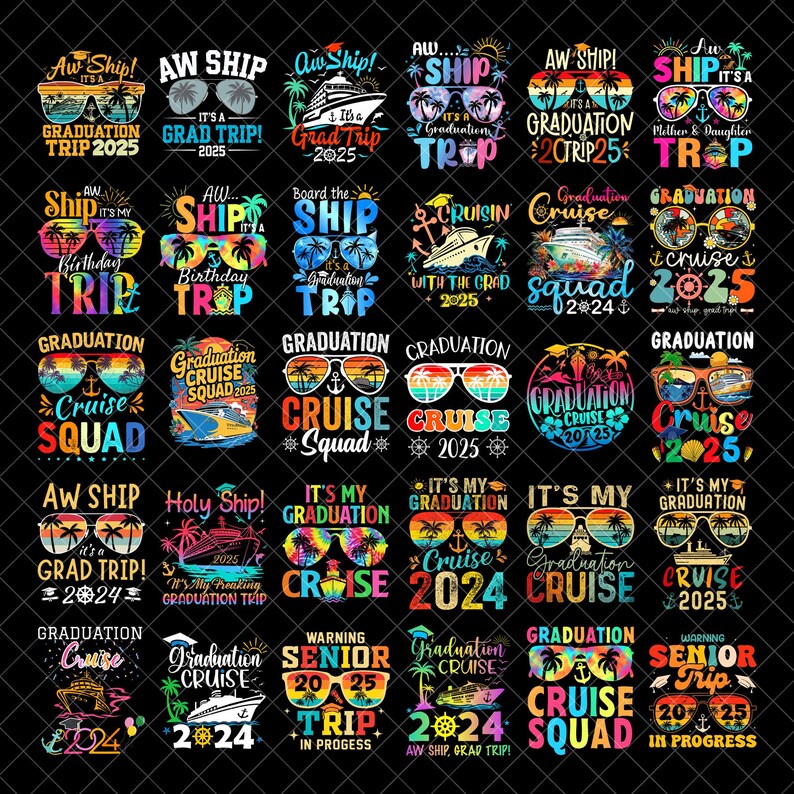 Cruise Vacation Graduation Students PNG Bundle, Graduation Cruise Png ...