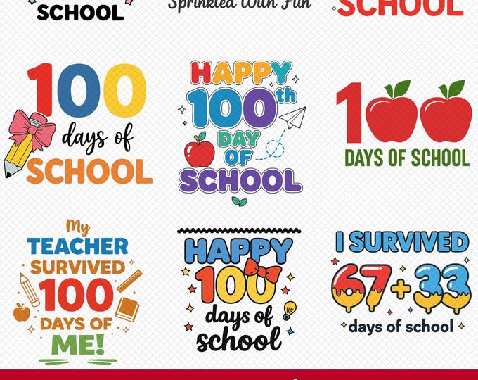 100 Days of School SVG Bundle, 100th Day PNG, Teacher Student Shirts, I ...