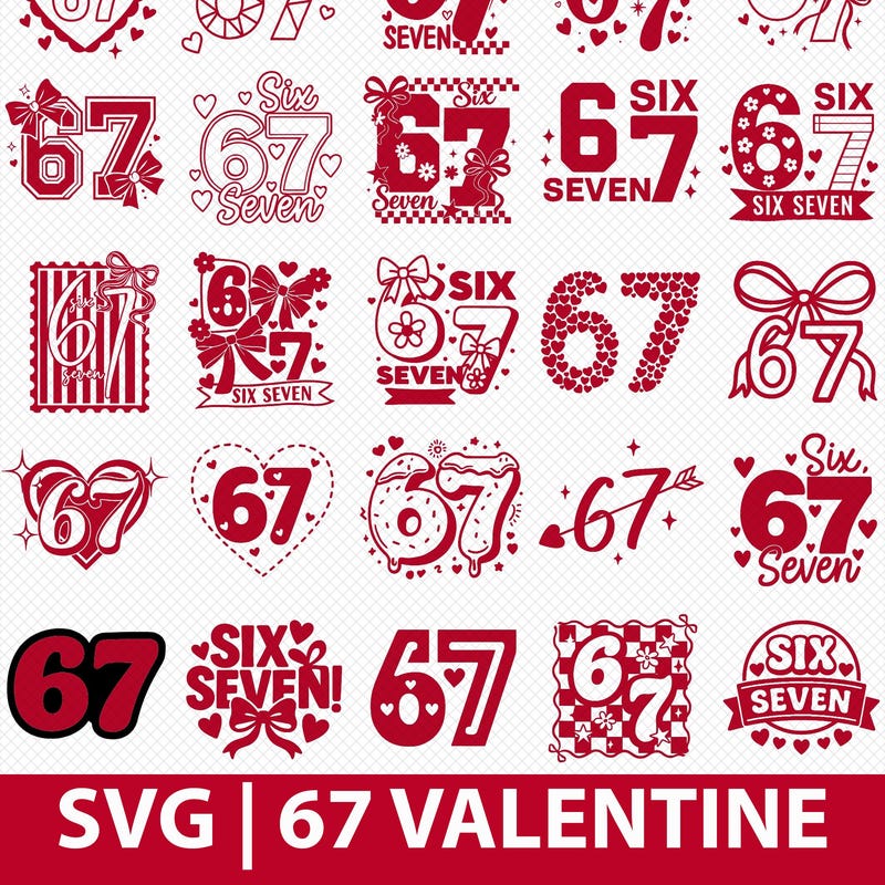 Valentine Number 67 Svg - Etsy