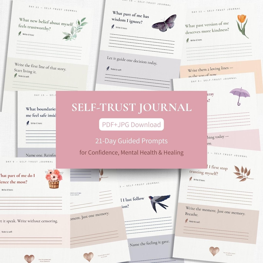 Self-trust Journal | 21-day Guided Prompts for Confidence, Mental ...
