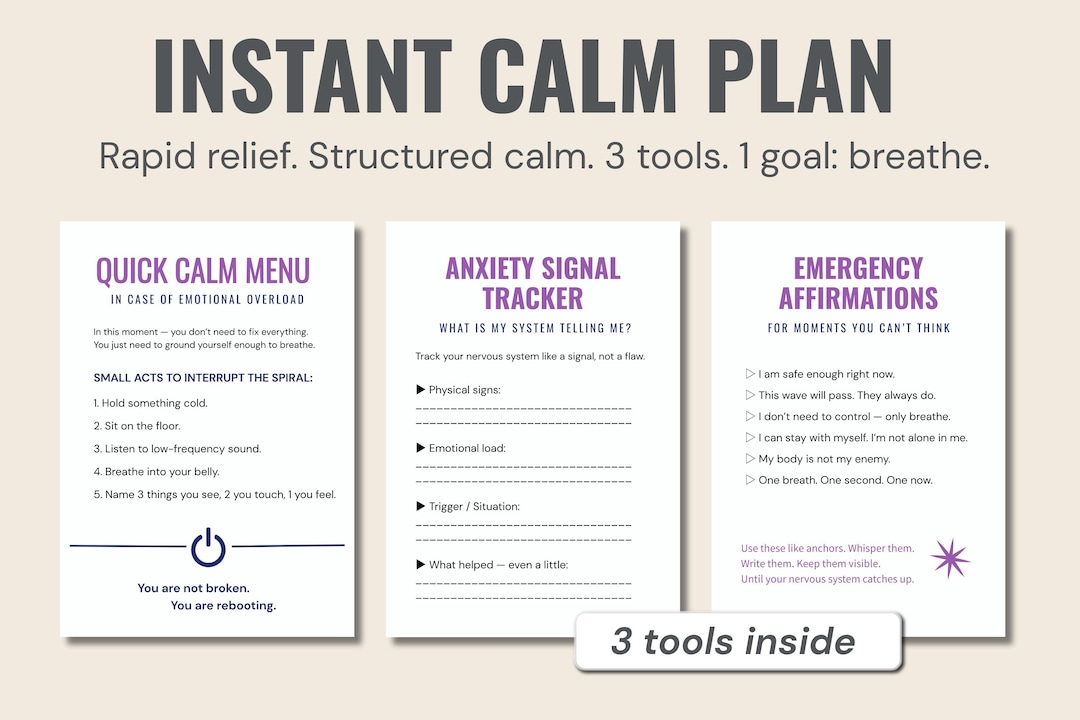 Anxiety Emergency Toolkit PDF | Printable Panic Attack Relief Plan ...