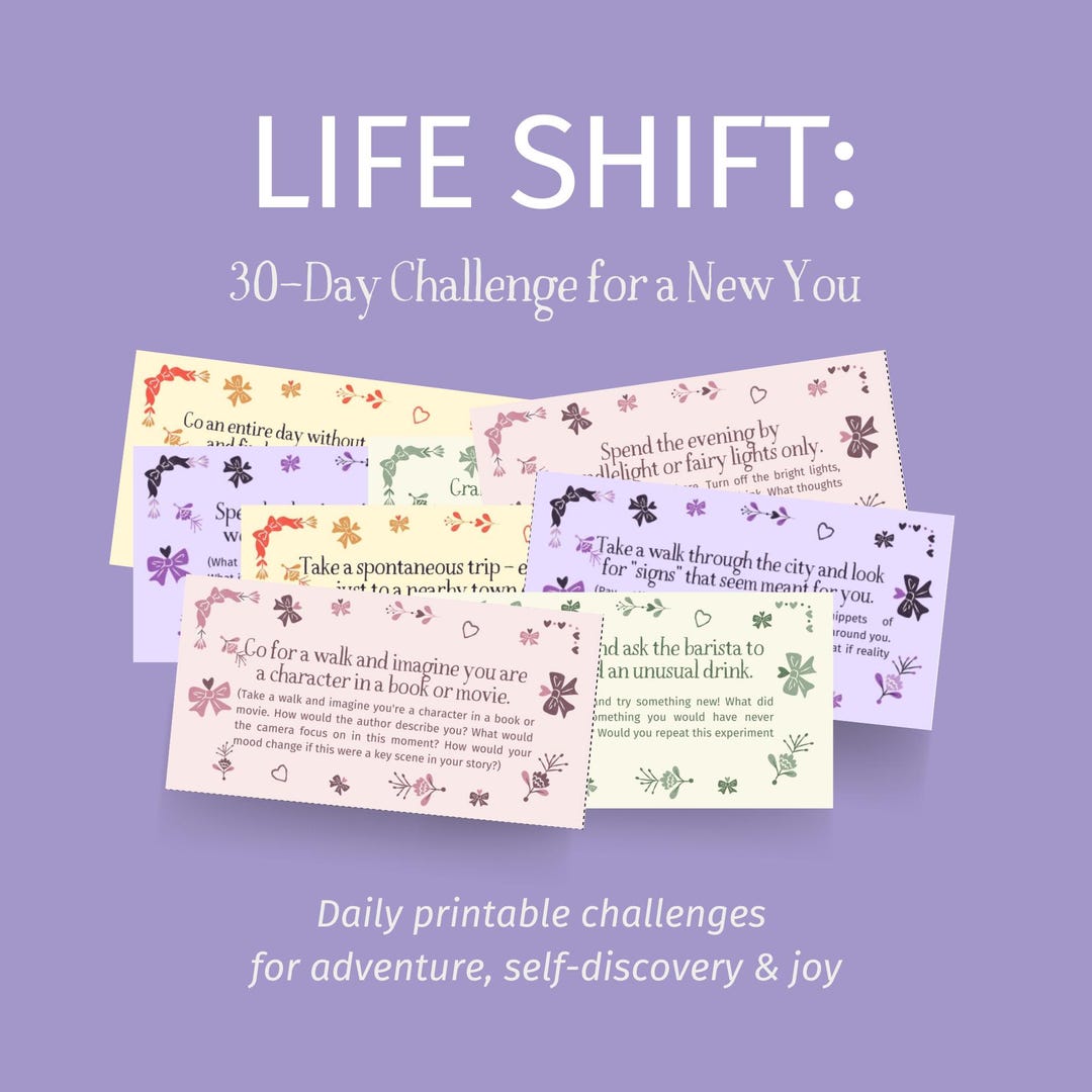 30-day Mindset Shift Cards | Printable Self-discovery Challenge for ...