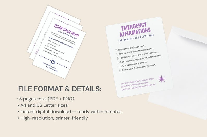 Anxiety Emergency Toolkit PDF | Printable Panic Attack Relief Plan ...