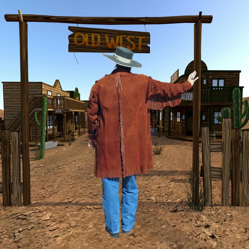 Old West Men's Suede Fringe Frontier Coat, Exclusive Mountain Man Style ...