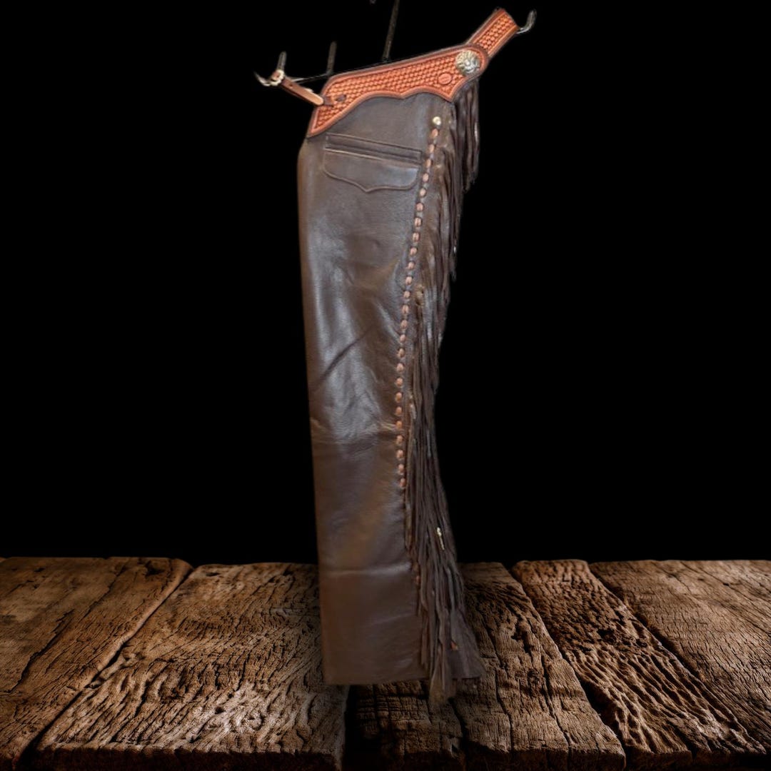 Handmade Leather Shotgun Chaps, Horse Riding Gear, Cowboy Show Chaps ...