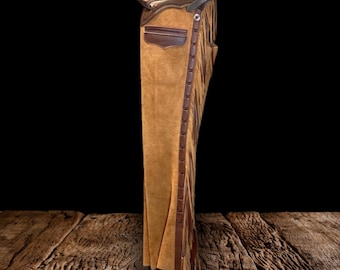 Handmade Leather Shotgun Chaps, Horse Riding Gear, Cowboy Show Chaps ...