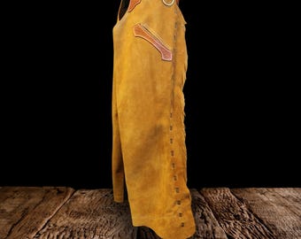 Handmade Leather Shotgun Chaps, Horse Riding Gear, Cowboy Show Chaps ...