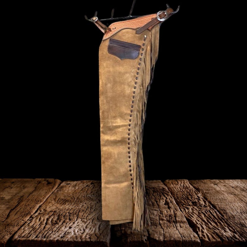 Handmade Leather Shotgun Chaps, Horse Riding Gear, Cowboy Show Chaps ...