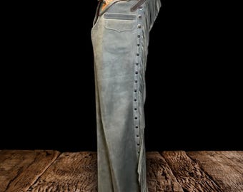 Handmade Leather Shotgun Chaps, Horse Riding Gear, Cowboy Show Chaps ...