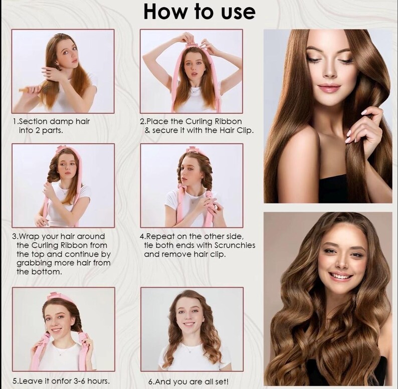 Heatless Curls Overnight With Double Layer Large Satin Sleep Bonnet, 65 ...