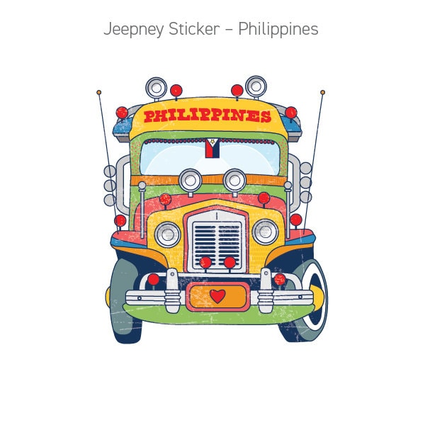 Philippines Jeepney Water Bottle Sticker - Etsy