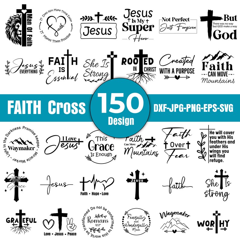 Faith Cross SVG Bundle, Christian Designs (digital Files) - Etsy