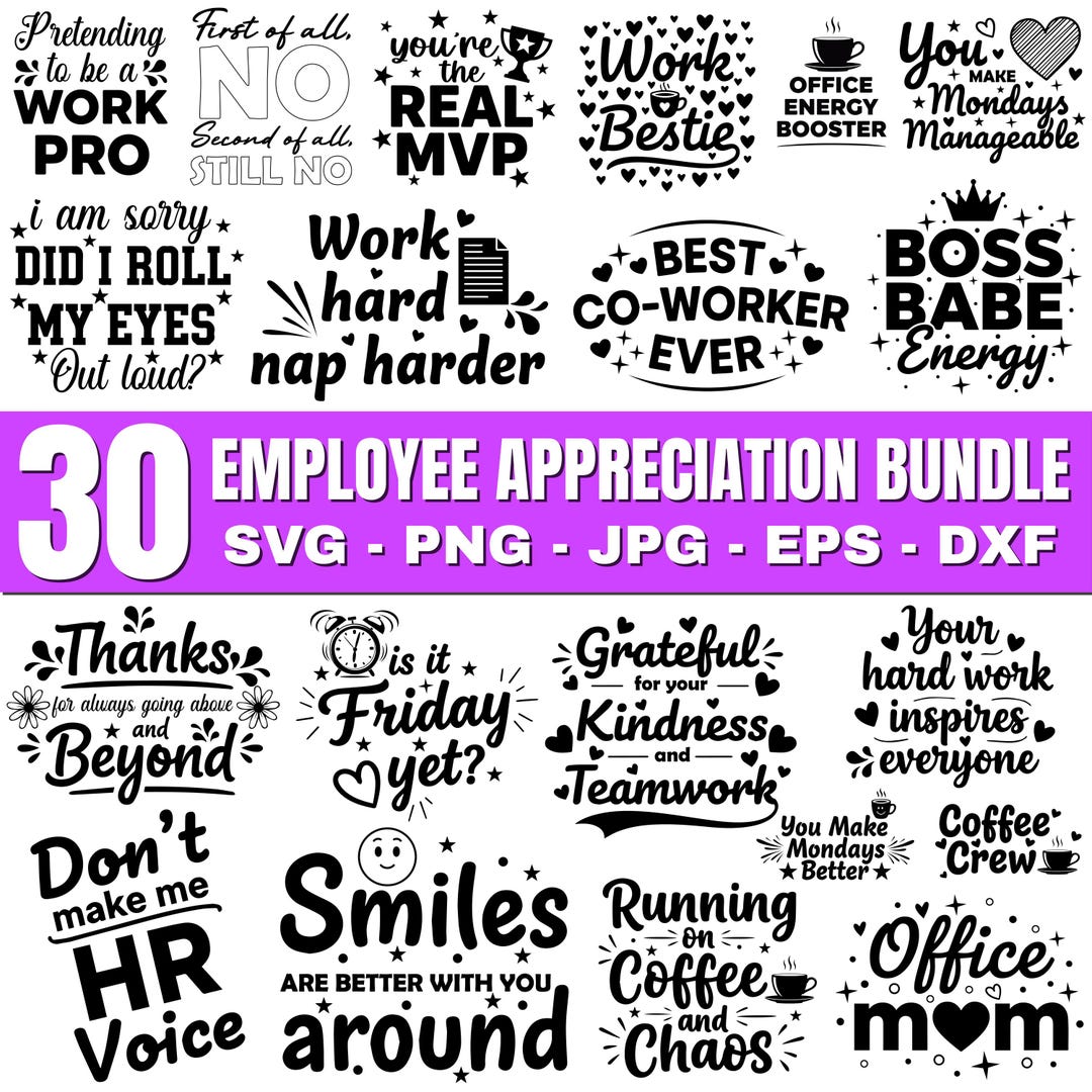 Funny Office Quotes SVG Bundle | Employee Appreciation Stickers ...