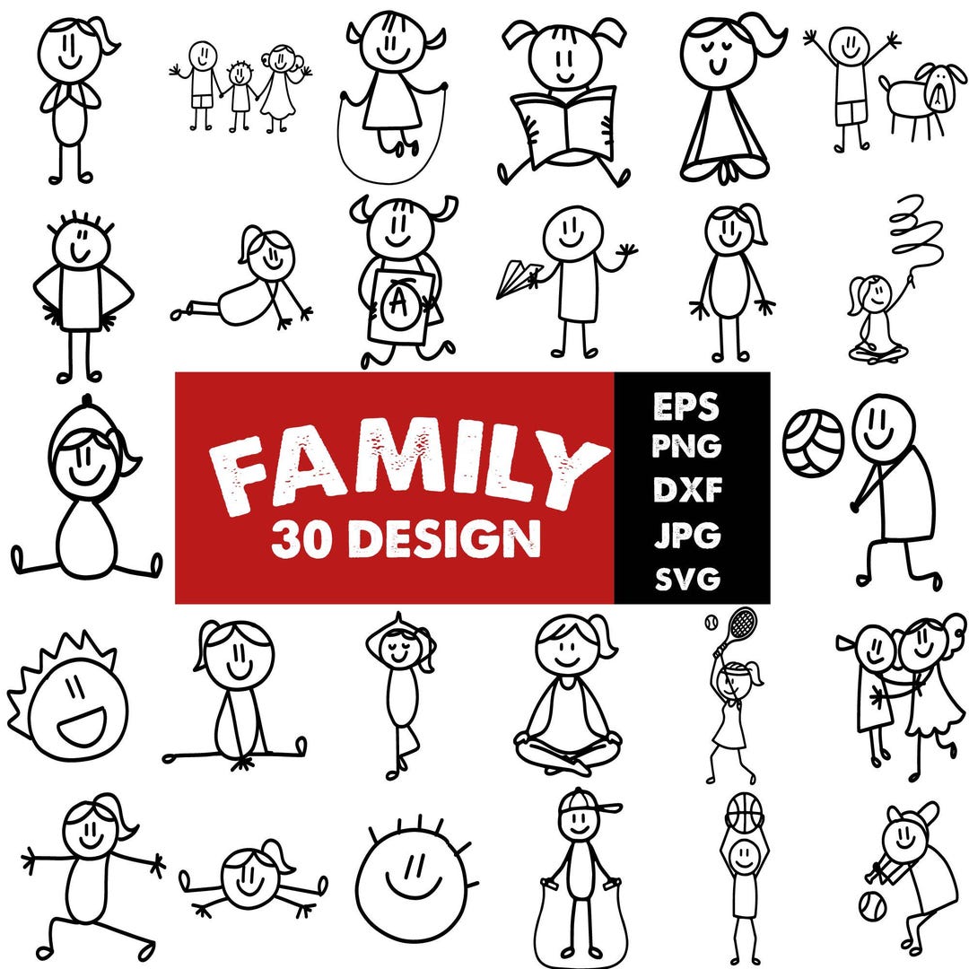 Stick Figures PNG Bundle, Stick Figures Clipart, Stick Family Svg ...