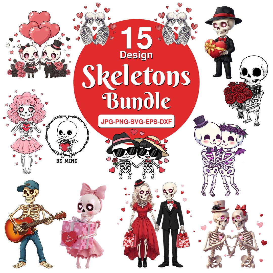 Skeleton Valentine Stickers | Funny Anti-love Designs (digital Download ...