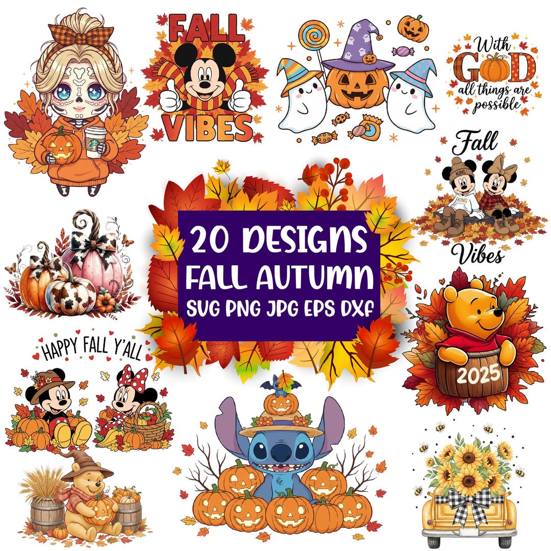 Fall Autumn Designs Bundle: Princess Clipart (20 Digital Files) - Etsy