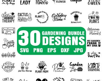Gardening Clipart & SVG Bundle, Garden and Plant Quotes, Plant Svg ...