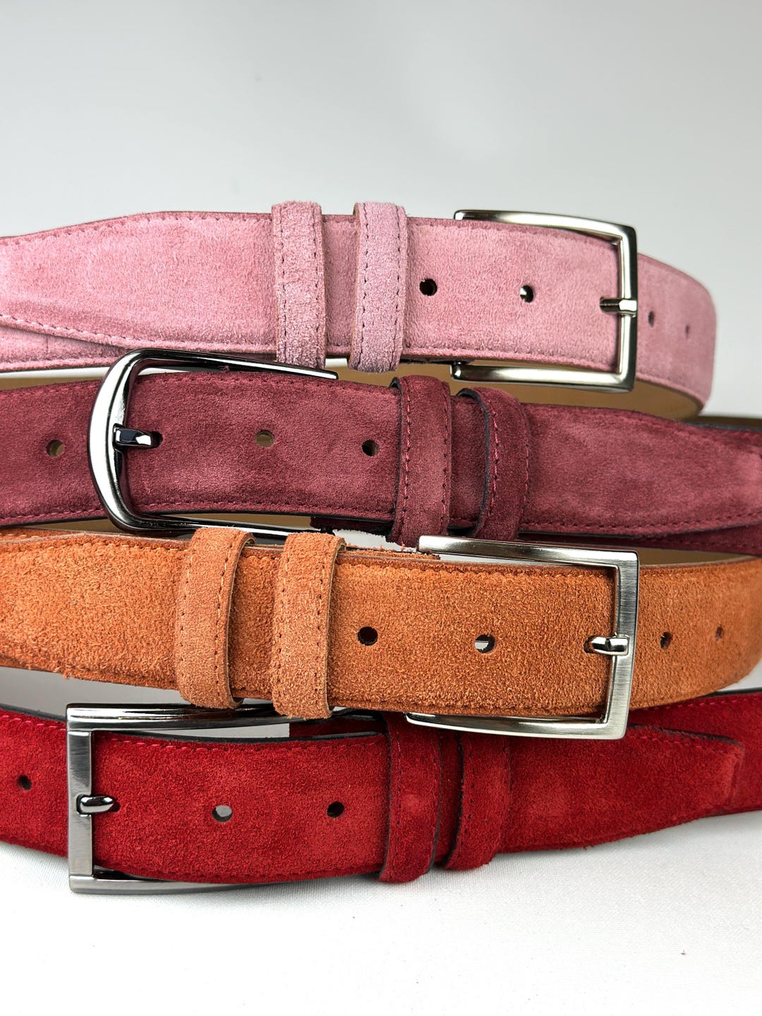 Vintage Suede Leather Belts. Handmade and Unisex 4 Unique Colors With ...