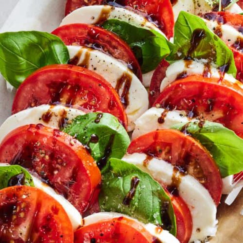 Caprese Salad Recipe | Fresh Tomato Mozzarella Basil Salad With Balsamic Glaze | PDF Download - Etsy