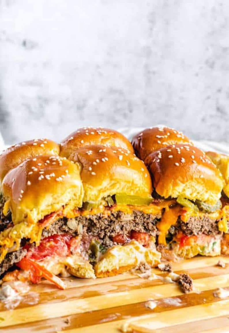 Cheeseburger Sliders Recipe | Easy Party Appetizer | Mini Burger Snack ...