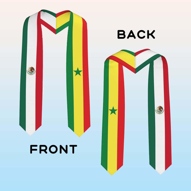Personalized Country Flag Graduation Stole, Custom Graduation Stole ...