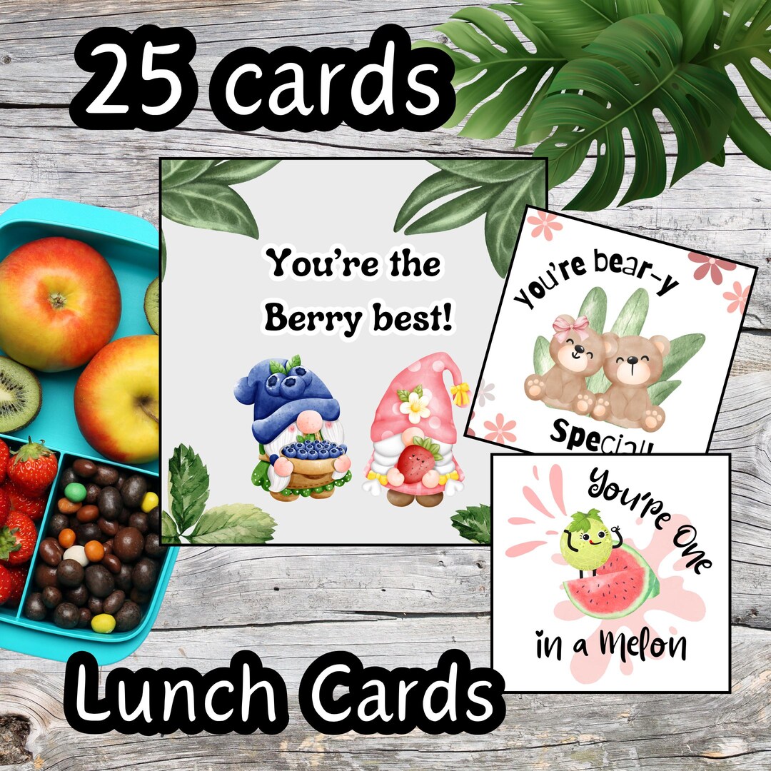 Lunch Box Notes for Kids |motivational & Encouraging Cards |positive ...