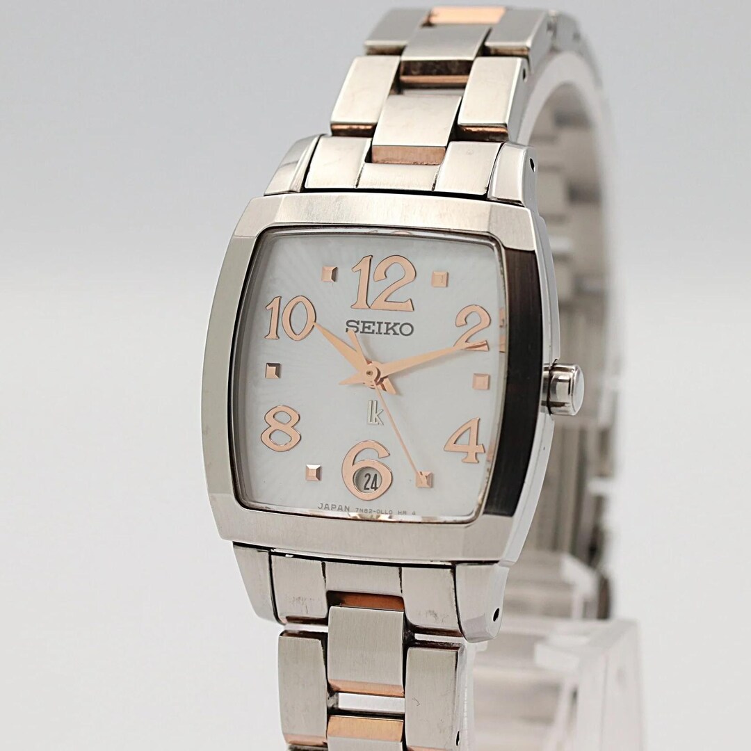 MINT* SEIKO LK 7s26-03s0 Quartz White Dial Square 24mm Women Ladies ...