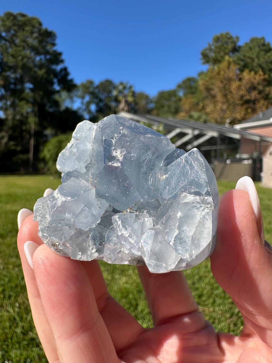 Calming Celestite Cluster Blue Angel Stone for Peace Clarity and Home ...