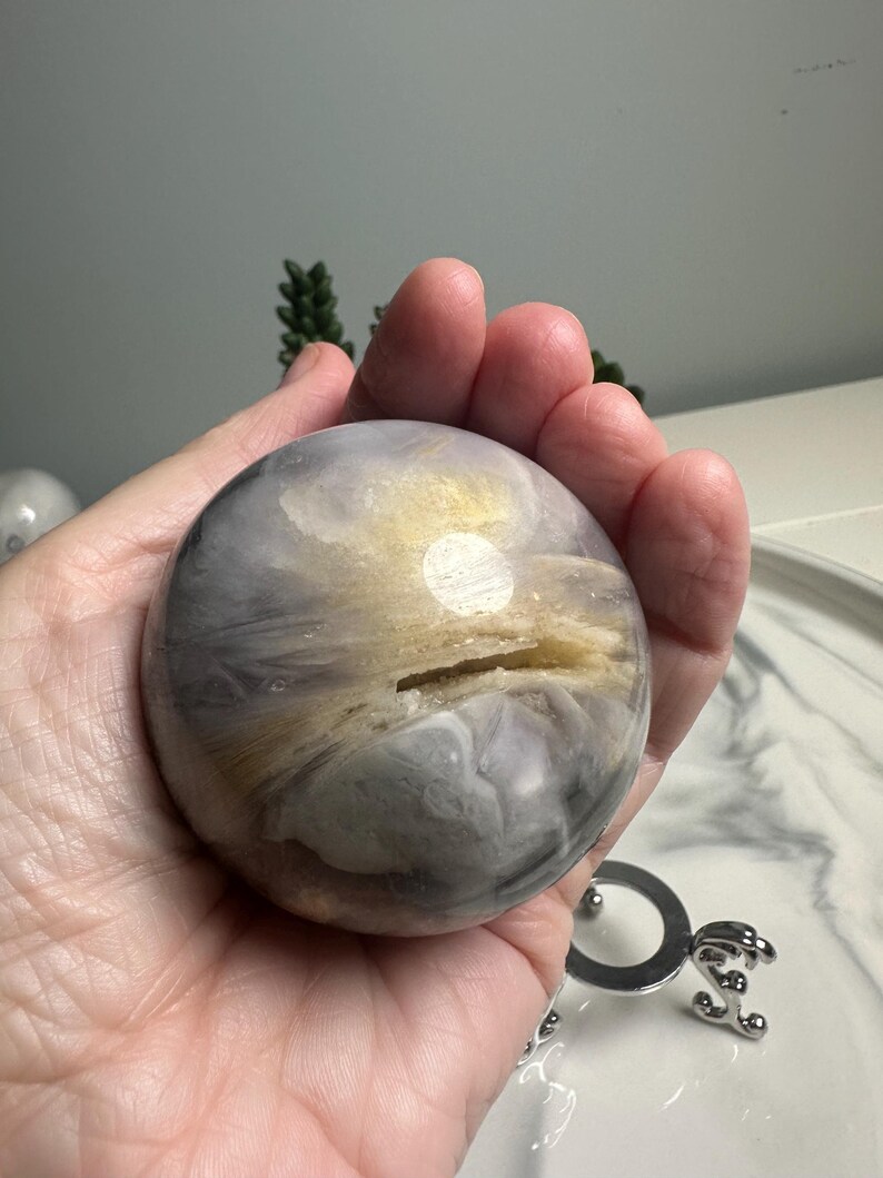 Fluorite Crystal Sphere Pyrite Inclusion Rainbow Ball Display ...