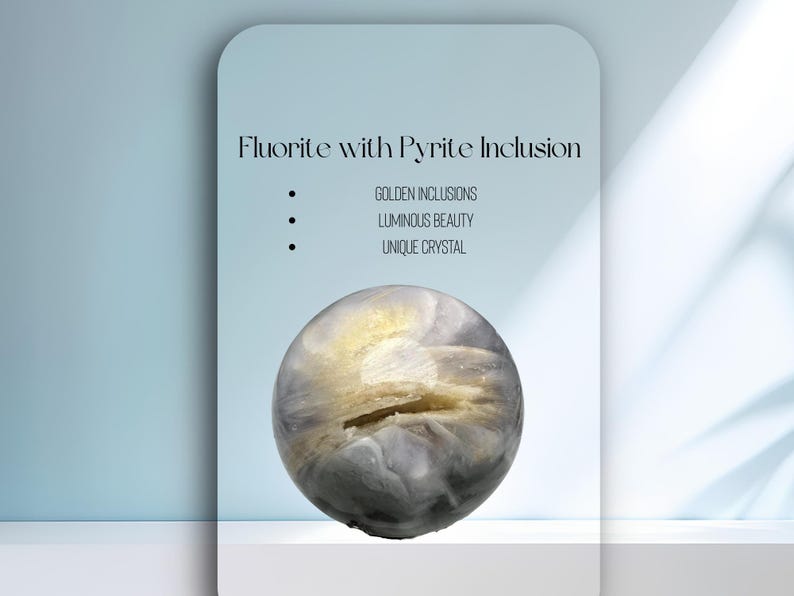 Fluorite Crystal Sphere Pyrite Inclusion Rainbow Ball Display ...