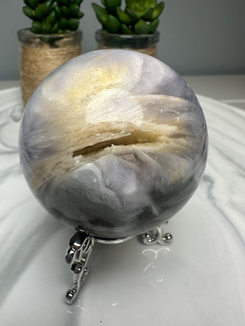 Fluorite Crystal Sphere Pyrite Inclusion Rainbow Ball Display ...