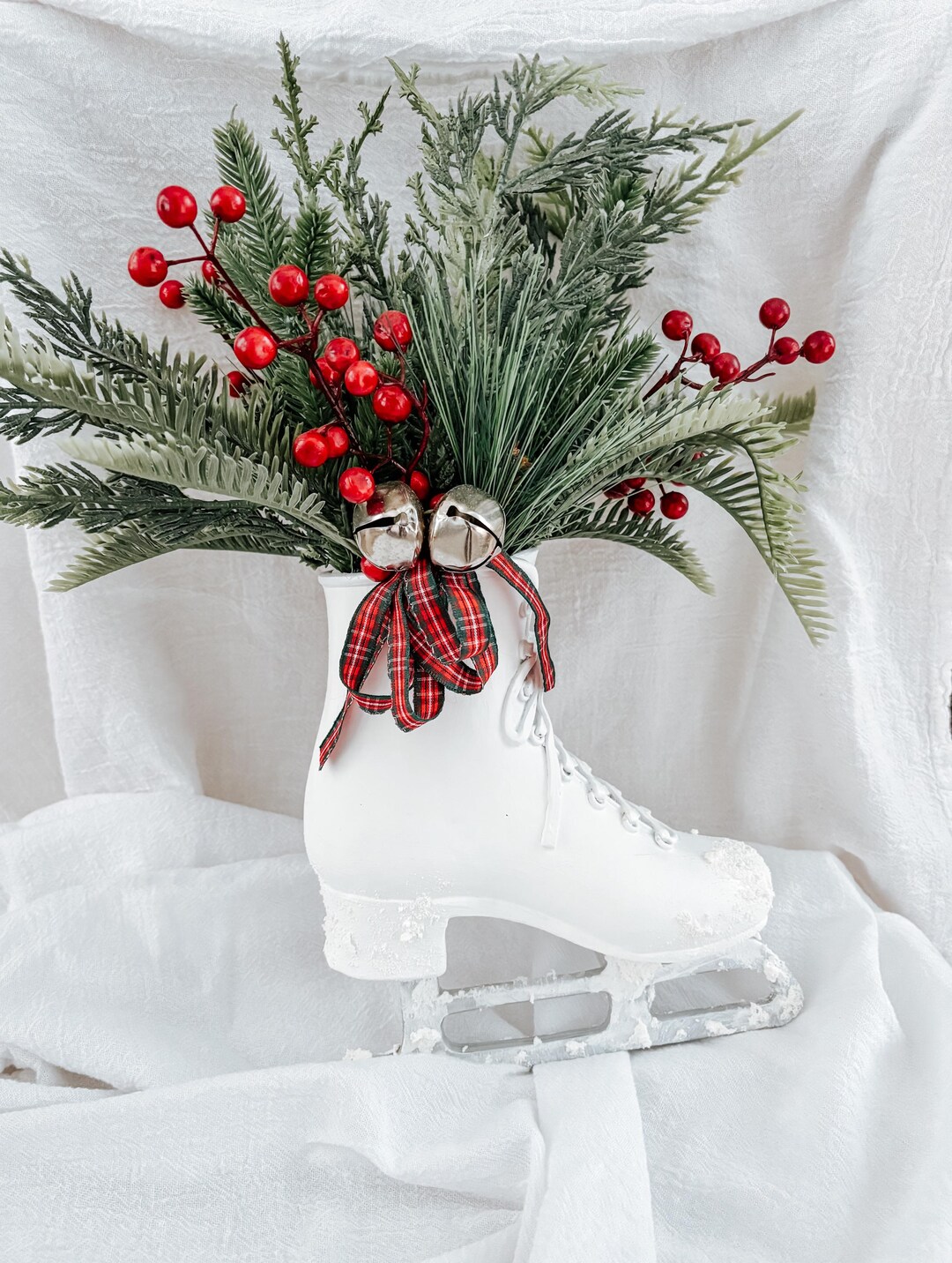 Ice Skate Front Door Decoration, Winter Shabby Cottage Decor - Etsy