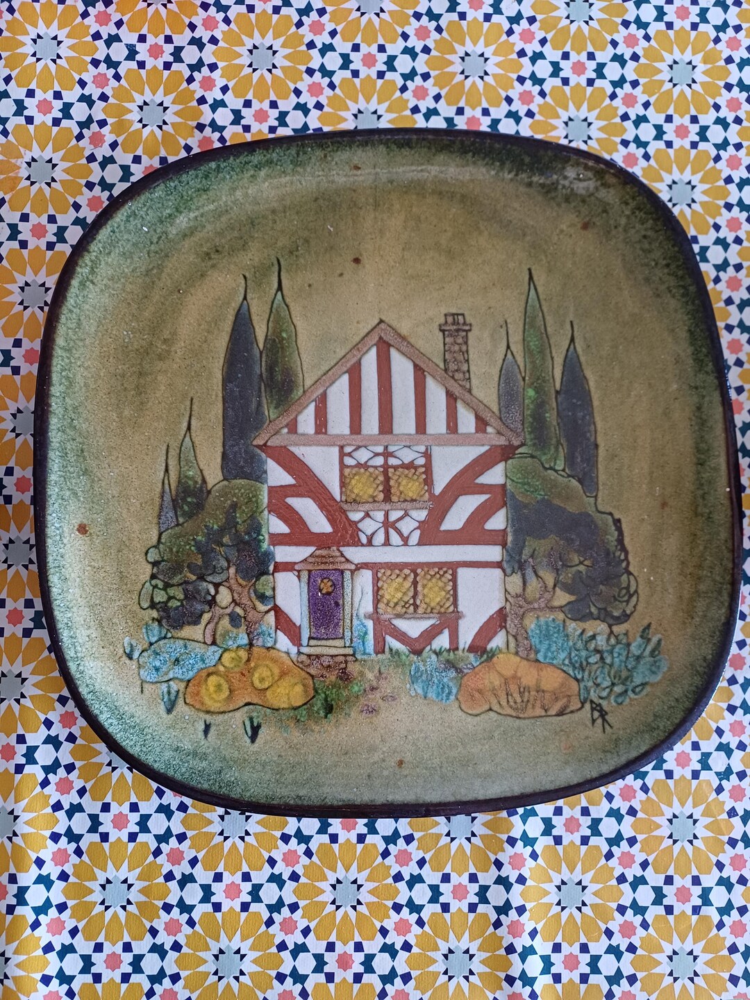 Vintage Barbara Ross Chelsea Pottery Footed Plate / Plaque. Adorable ...