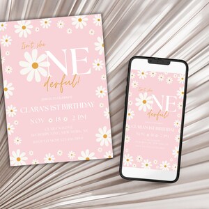 Daisy Isn't She Onederful Birthday Invitation Template, Onederful First ...