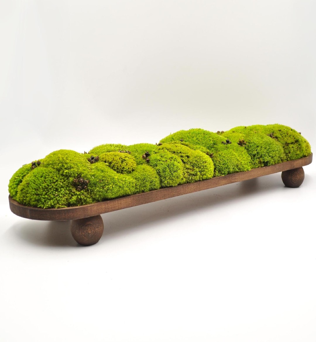 Moss Table Decor in Wood Tray | 100% Preserved Moss Centerpiece 24 ...