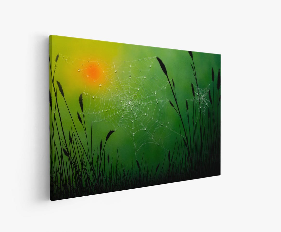 Spider Web Painting, Spider Web Art, Morning Dew, Halloween Decor ...
