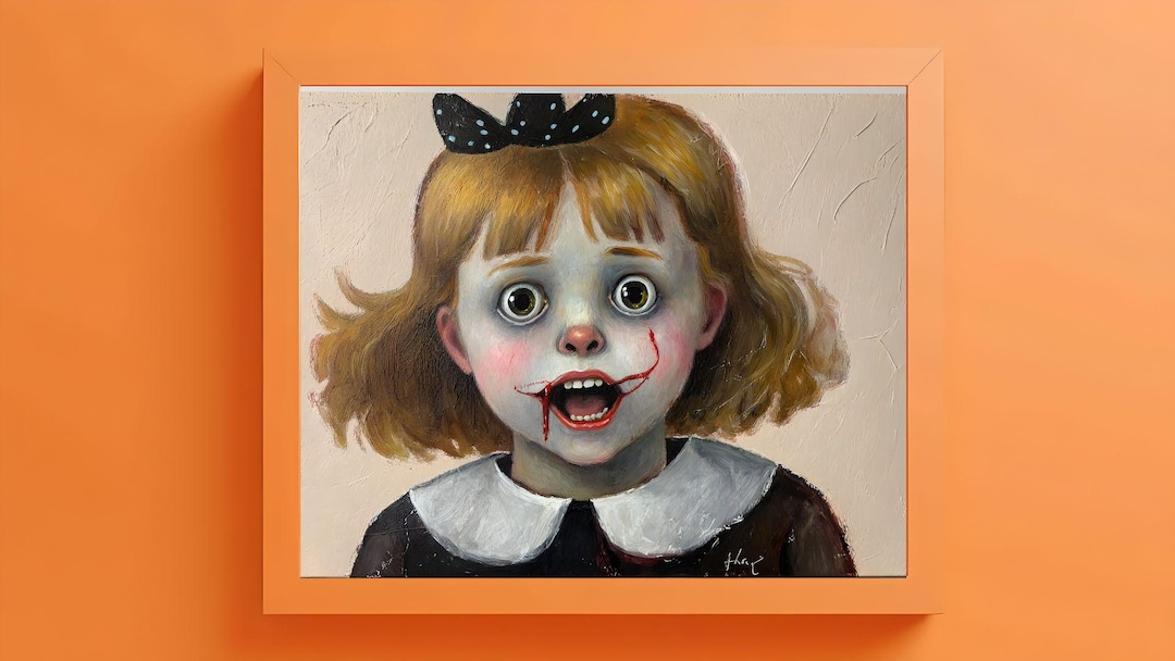 Annabelle,digital Art Doll, Creepy Doll With Bloody Smile - Original ...