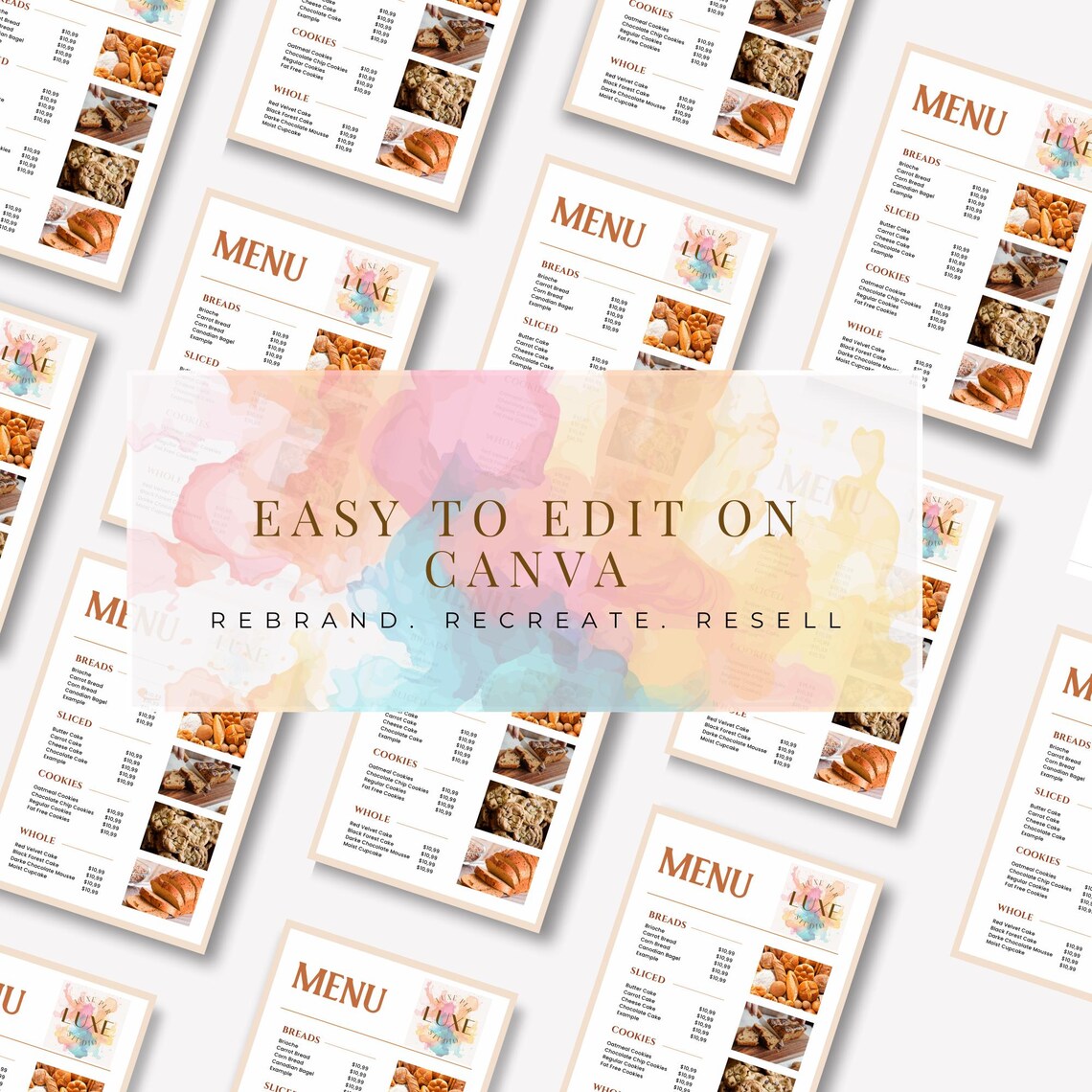 Bakery Menu Pricelist Template | Small Business Bakery Menu Template ...
