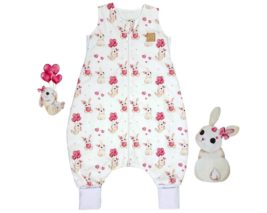 Cute Bunnies, 100% Organic Cotton Baby Sleeping Bag With Legs, Toddler ...