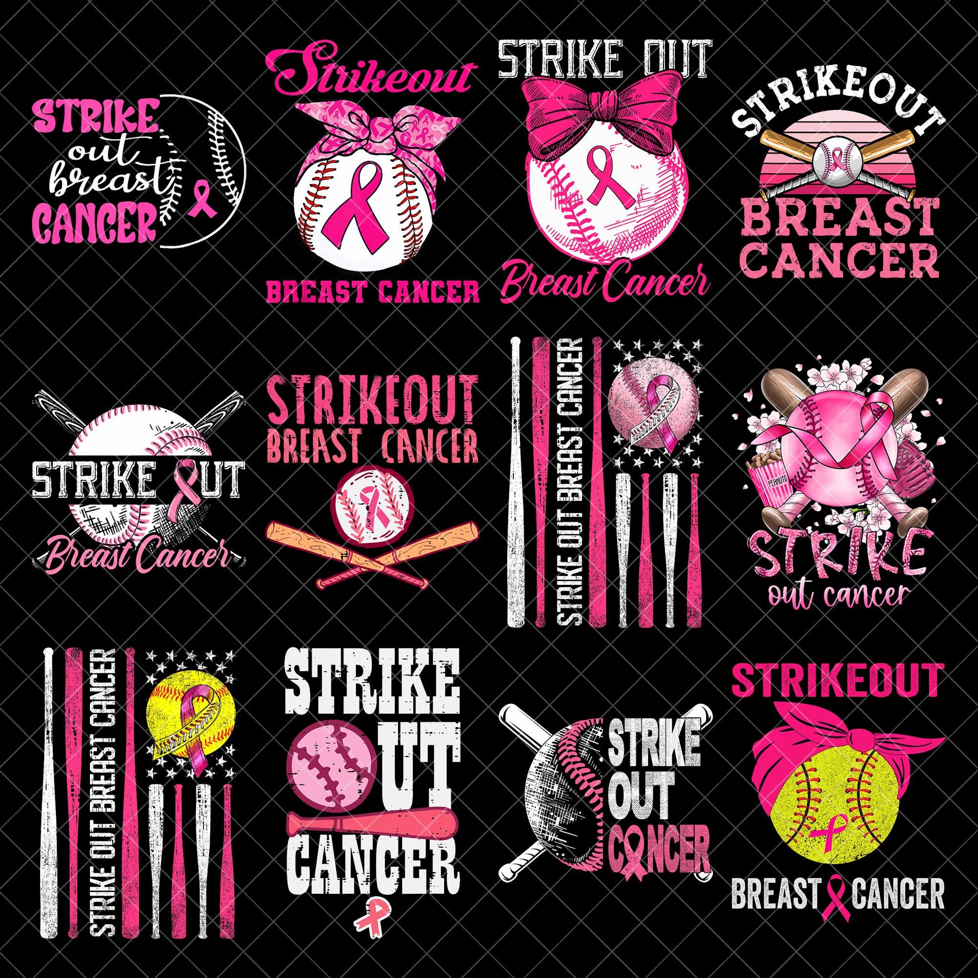 Strike Out Breast Cancer Png, Baseball Breast Cancer Ribbon Png, Breast ...