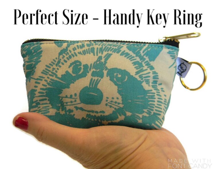 Hand coin purse change purse with key ring-small | Etsy