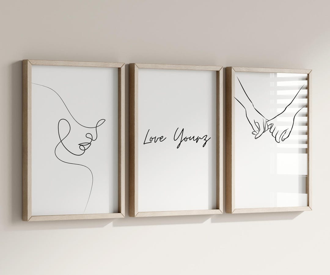 Set of 3 Prints, Line Art Printable, Set of 3 Wall Art, Line Art Woman ...