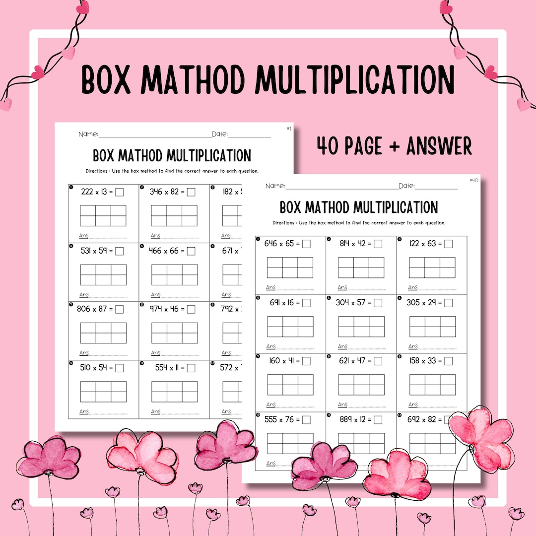 Box Method Multiplication , Area Model , 3 Digit by 2 Digit , Math ...