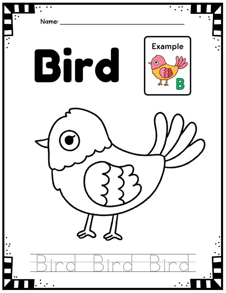 Alphabet Color and Tracing A-Z Worksheets Animal Cute - Etsy
