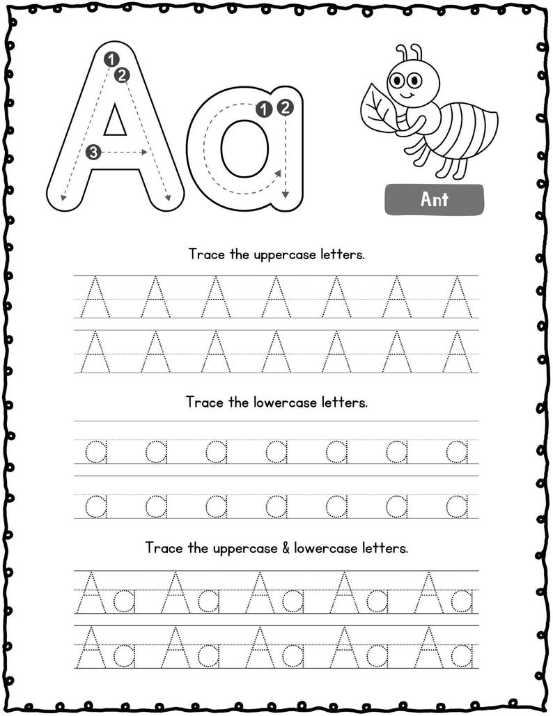 Alphabet Tracing A-Z Worksheets (upper & Lower Case) - Etsy