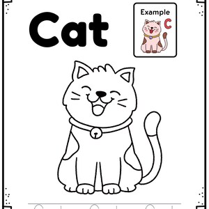 Alphabet Color and Tracing A-Z Worksheets Animal Cute - Etsy