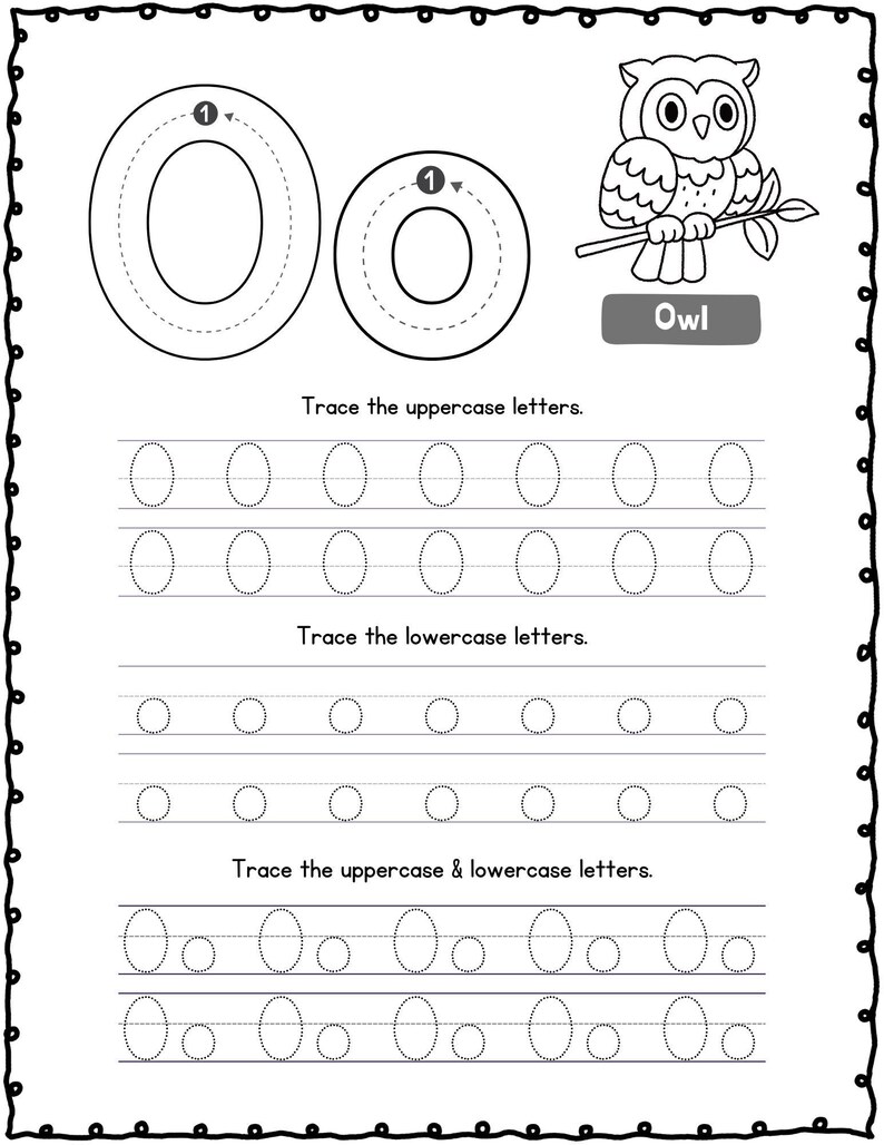 Alphabet Tracing A-Z Worksheets (upper & Lower Case) - Etsy