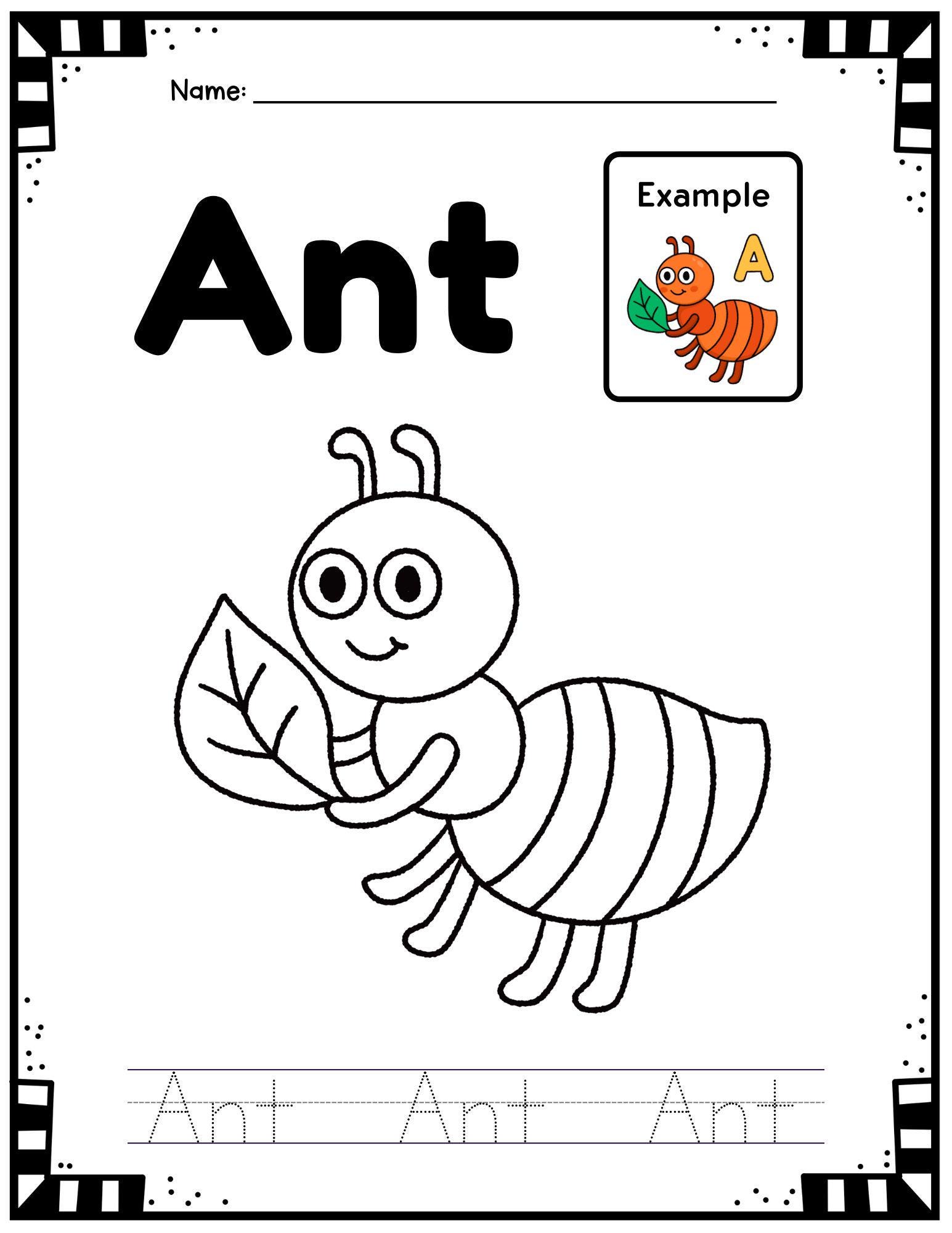 Alphabet Color and Tracing A-Z Worksheets Animal Cute - Etsy