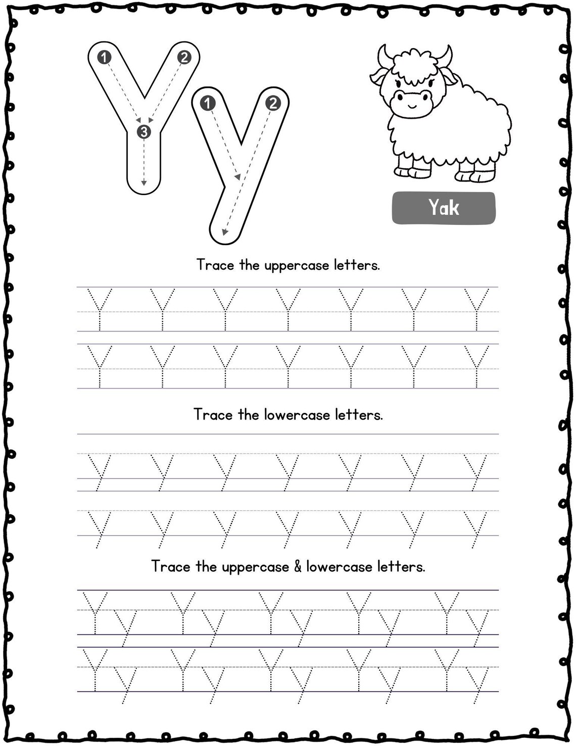 Alphabet Tracing A-Z Worksheets (upper & Lower Case) - Etsy